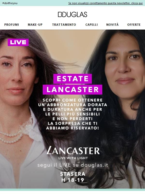DOUGLAS LIVE con VANESSA CAPUTO e LANCASTER! Segui lo streaming OGGI ...