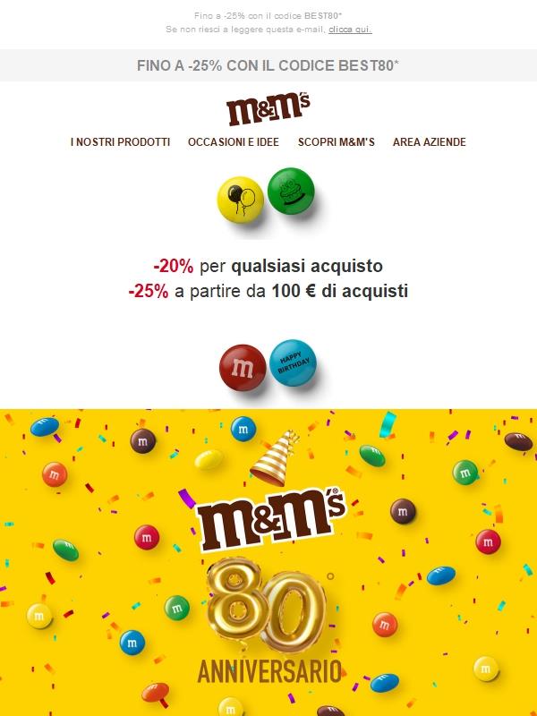M&M'S: Lasciati tentare per gli 80 anni di M&M’S | Jekoo