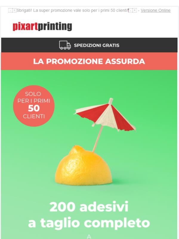 Pixartprinting: ⁣⁢200 Adesivi a taglio completo a soli 4,90€: un ...