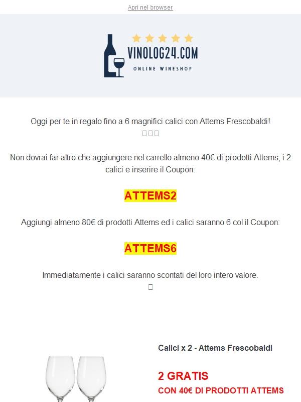 Vinolog24.com: 壟 6 Calici in REGALO Attems Frescobaldi 壟 | Jekoo