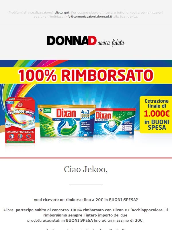 DonnaD: Fino a 20€ di rimborso con Dixan e L’Acchiappacolore! | Jekoo