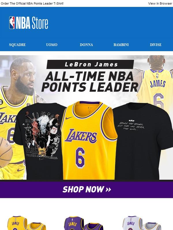 NBA Store: LeBron James Makes NBA History, Shop His Official Gear! | Jekoo