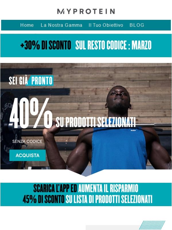 Myprotein: SI,HAI CAPITO BENE 40% SU LISTA +30% EXTRA | Jekoo