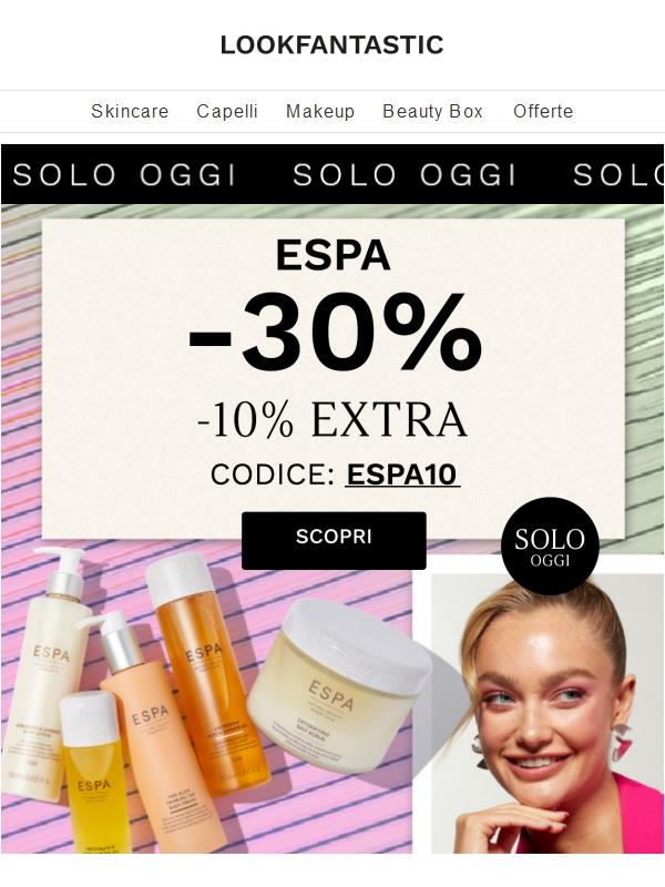 Lookfantastic: ☀️ ESPA : 30% di sconto + 10% EXTRA ☀️ | Jekoo