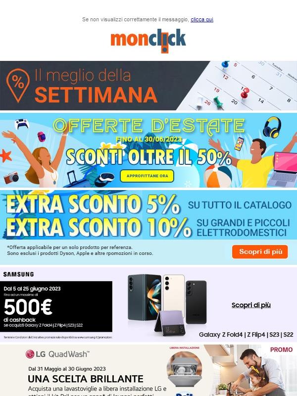 Le migliori offerte della settimana di Monclick sono qui! | Jekoo