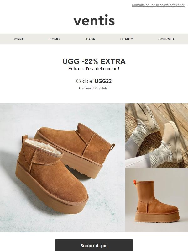 Ventis: Speciale UGG: -22% extra per te! | Jekoo