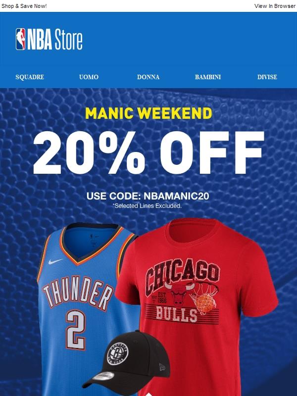 NBA Store: Get 20% Off Official NBA Merchandise Before Midnight! | Jekoo