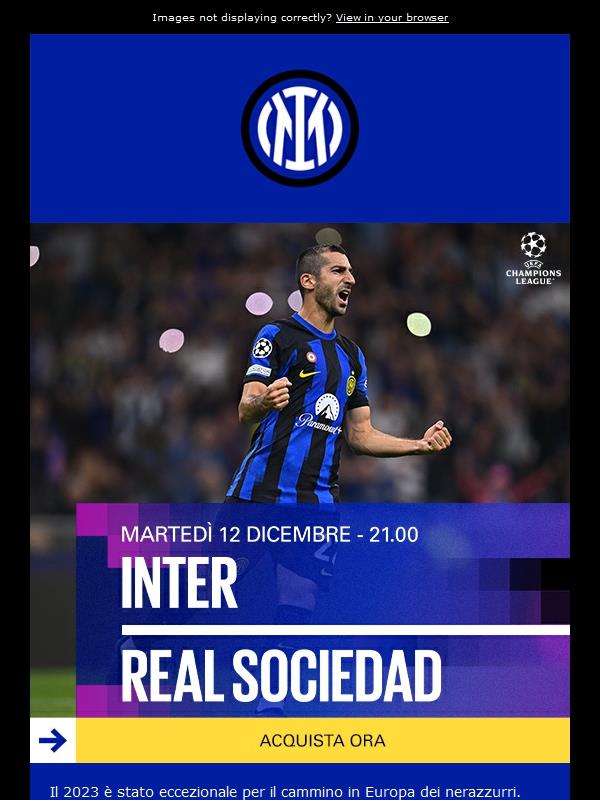 Inter Store: Ultima notte di Champions del 2023: Inter-Real Sociedad ...