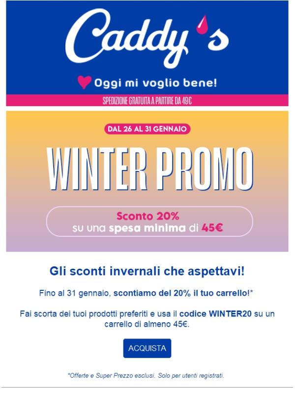Caddy's: Winter Promo da oggi! | Jekoo