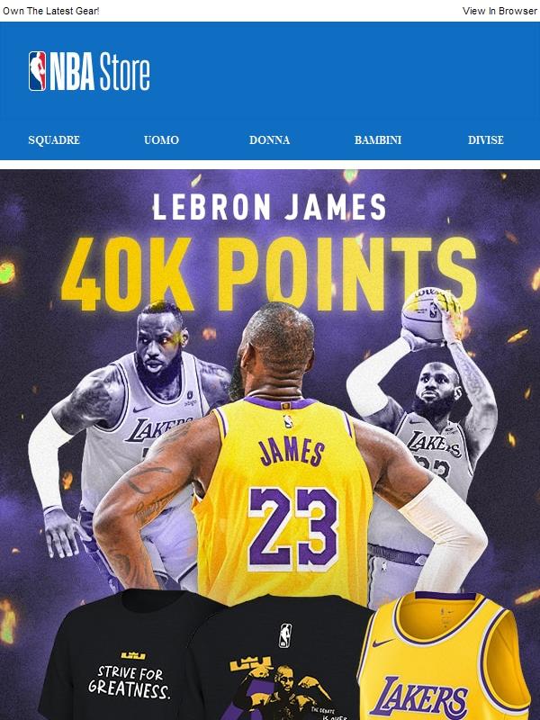 NBA Store: King Lebron! Celebrate 40K Milestone With The Latest Gear ...