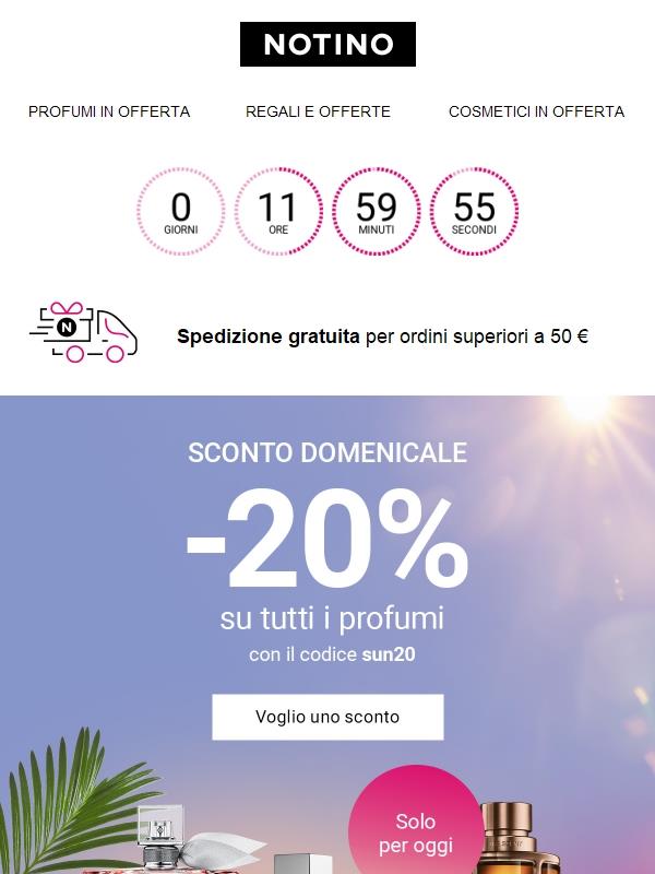 Notino: 20% di sconto per profumare la tua domenica | Jekoo