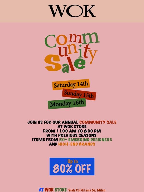 Wok Store Milano: Join our annual Community Sale! | Jekoo