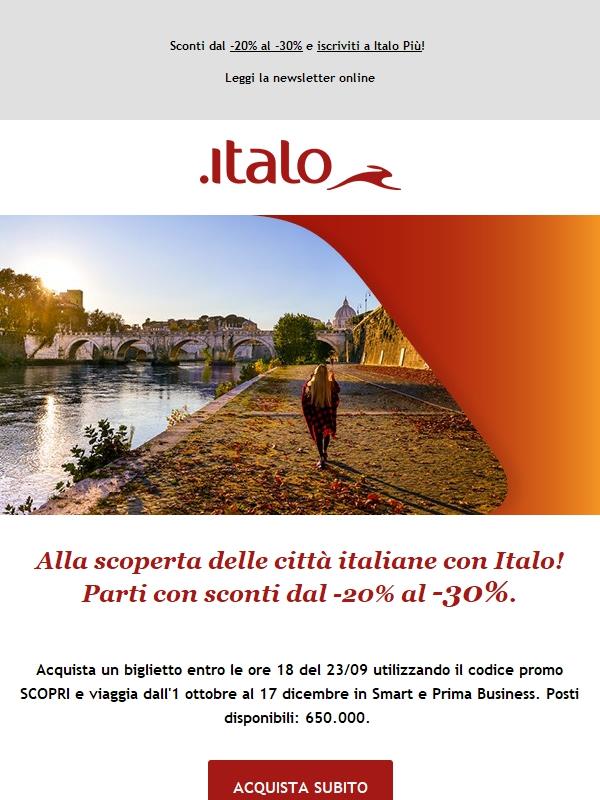 Alla scoperta delle città italiane con Italo! Parti con sconti dal -20% ...