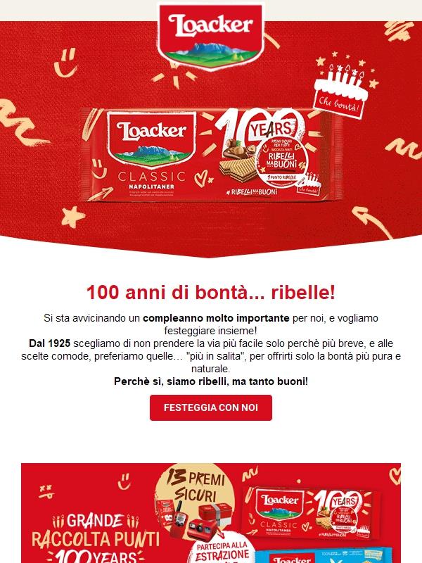 Loacker: 100 ANNI DA FESTEGGIARE! | Jekoo