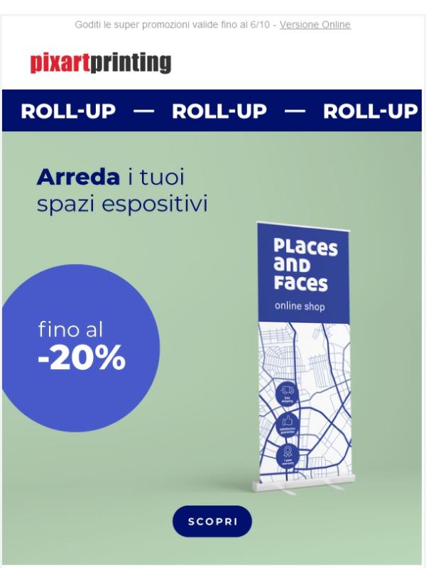Pixartprinting: Roll Up fino al -20%: questa sì che è un'offerta! | Jekoo