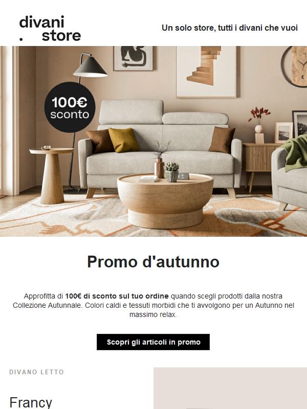 Divani Store: Promo d'autunno: -100€ subito per te | Jekoo