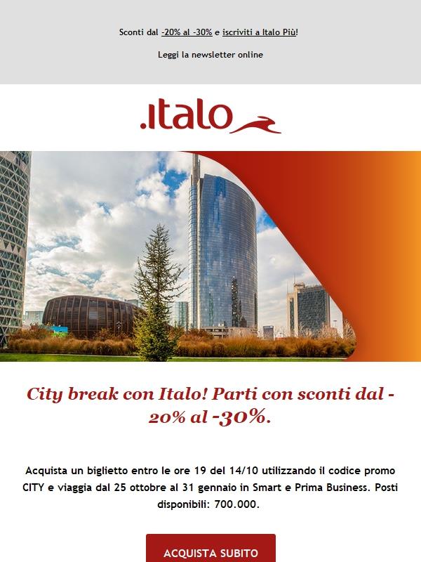 City break con Italo! Parti con sconti dal -20% al -30%. | Jekoo