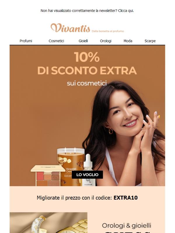 Vivantis.it: Sconto EXTRA del 10% su tutti i prodotti cosmetici! | Jekoo