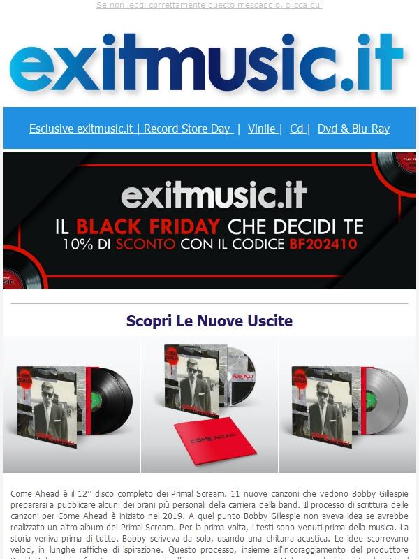 Exit Music: Il Black Friday Che Decidi Te Solo Su exitmusic.it .. 10% ...