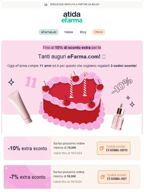 eFarma compie 11 anni | Scopri la sorpresa per te! | Jekoo