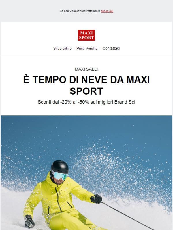 Maxi Sport: ️ È tempo di neve: Maxi Saldi sulle novità Sci | Jekoo