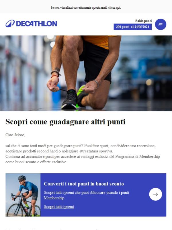 Decathlon: Sai che hai dei punti nel tuo saldo Membership? | Jekoo