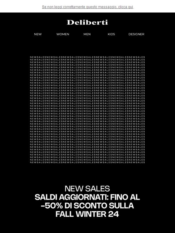 Deliberti: NEW SALES: Sconti aggiornati, fino al -50% di sconto sulla ...