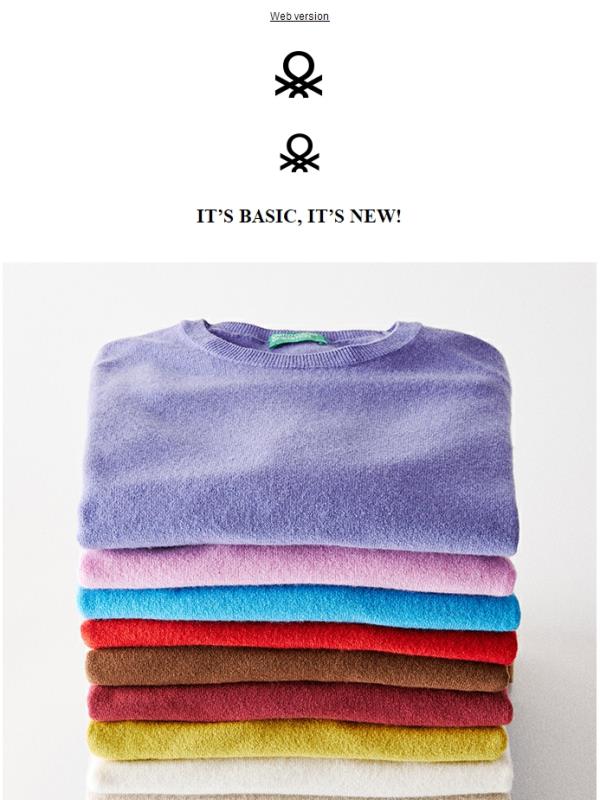 United Colors of Benetton: Nuovi basici, nuovi colori | Jekoo