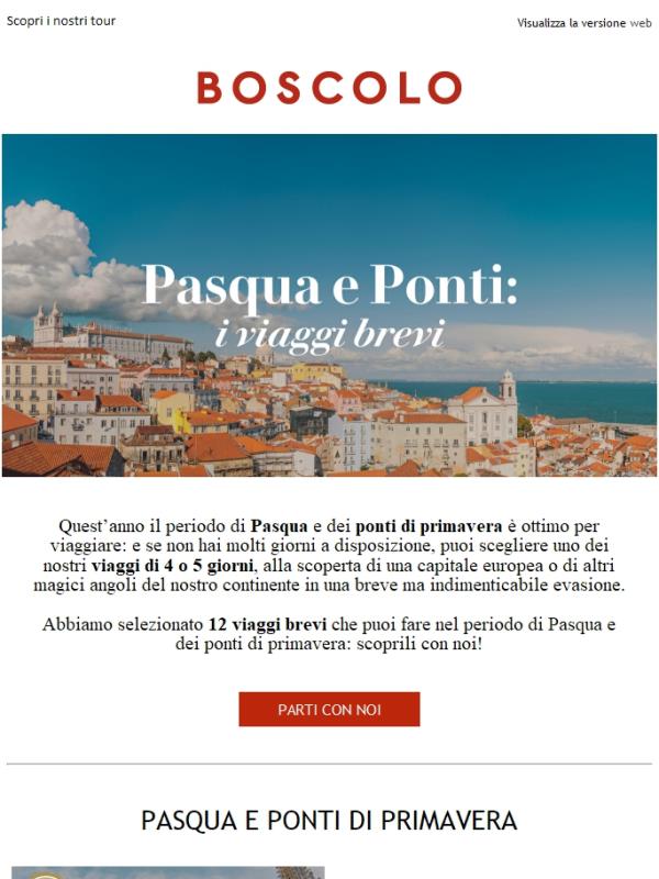 Boscolo Viaggi: Viaggi brevi per Pasqua e i Ponti | Jekoo