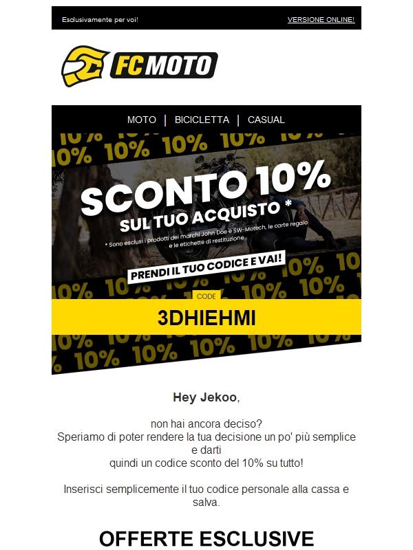FC-Moto: Codice sconto 10% solo per te! | Jekoo