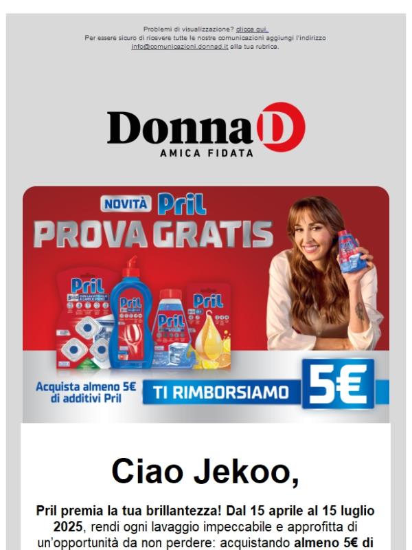 DonnaD: Prova Pril gratis! Stoviglie perfette e un vantaggio per te | Jekoo