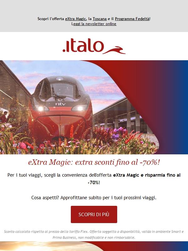 Italo: eXtra Magic per i tuoi viaggi e risparmi fino al -70%! | Jekoo