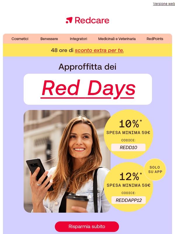 Redcare: Valido solo oggi e domani: risparmia fino al 10% su tutto l ...