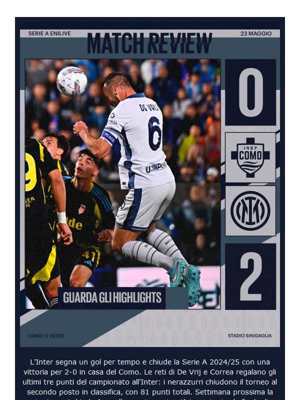 Inter Store: Match review, Como-Inter 0-2 | Jekoo