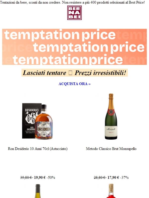 Bernabei: TEMPTATION PRICE è ora! | Jekoo
