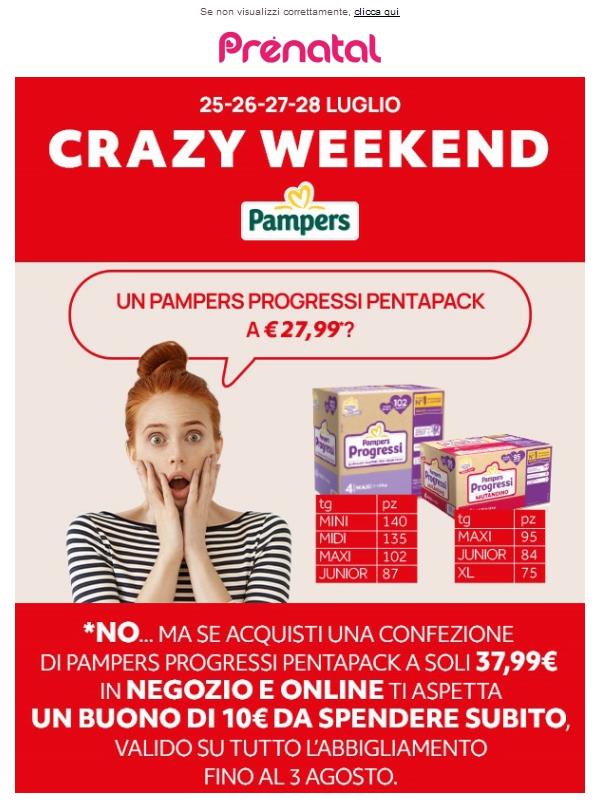 Prénatal: Crazy Weekend Pampers: 4 giorni a un prezzo speciale | Jekoo