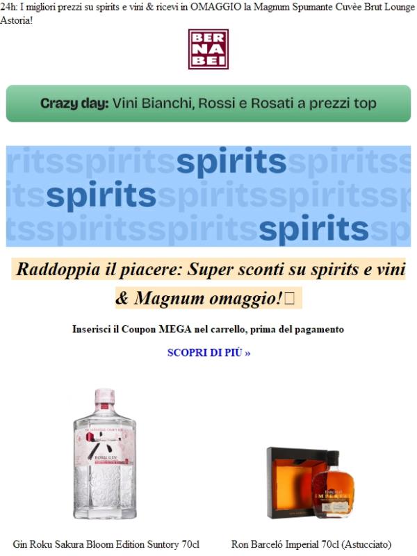 Bernabei: Taglio prezzo SPIRITS & MAGNUM in regalo! | Jekoo