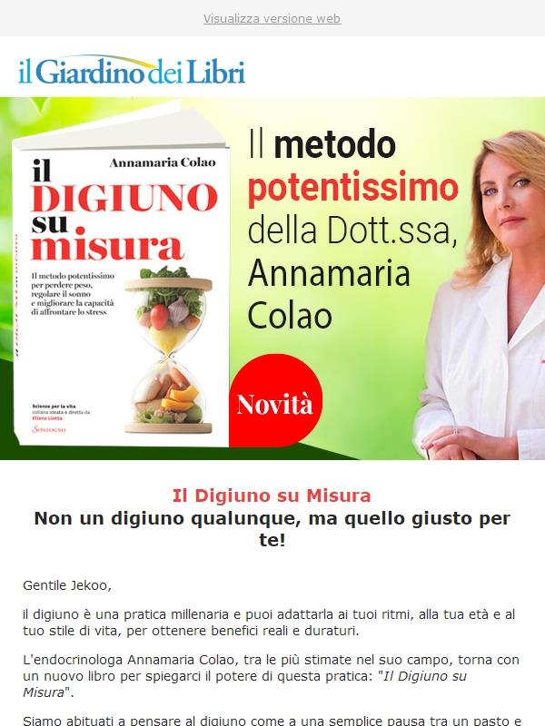 Il Giardino dei Libri: Il nuovo libro della Dott.ssa Colao: Digiuno su ...